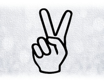 W Hand Sign Svg - Etsy