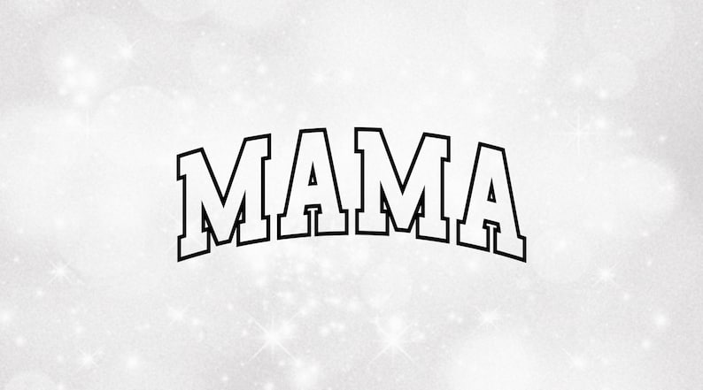 Family Clipart: Bold Black Arched College Varsity Outline Style Word ...