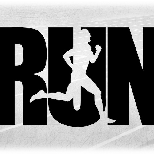 Sports Clipart: Bold Black Word run With Cutout - Etsy