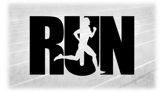 Sports Clipart: Bold Black Word run With Cutout - Etsy