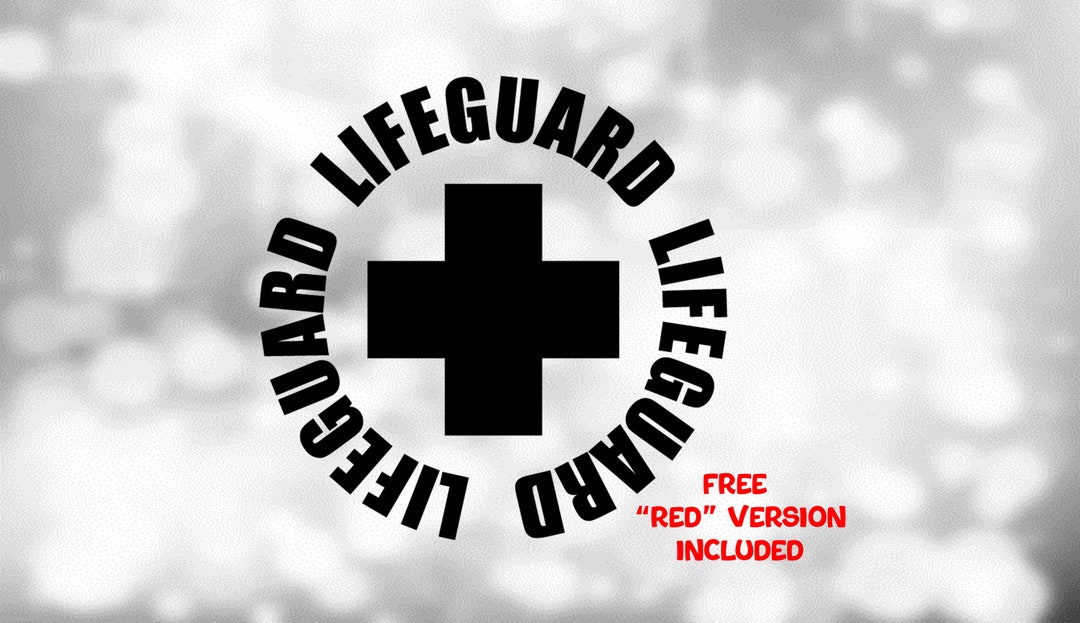Medical Clipart: Black Cross or Plus With Three Words lifeguard Curved ...