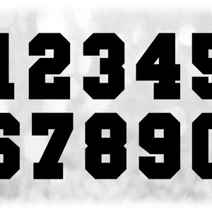 Sports: Jersey Number Templates Grouped on ONE Single Sheet Black Bold ...