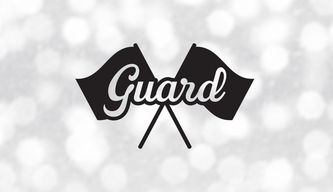 Sports Clipart: Black Color Guard Marching Band Flags With Script Word ...