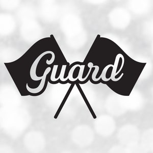 Sports Clipart: Black Color Guard Marching Band Flags With Script Word ...