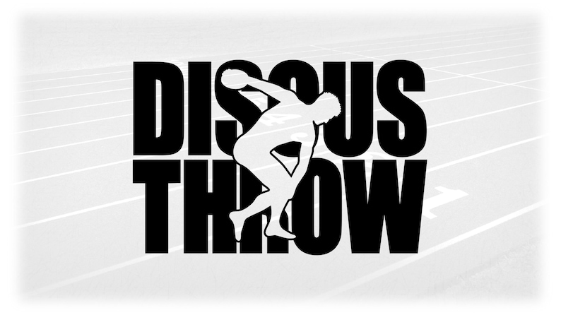 Sports Clipart: Black Bold Track and Field Words "discus Throw" With ...
