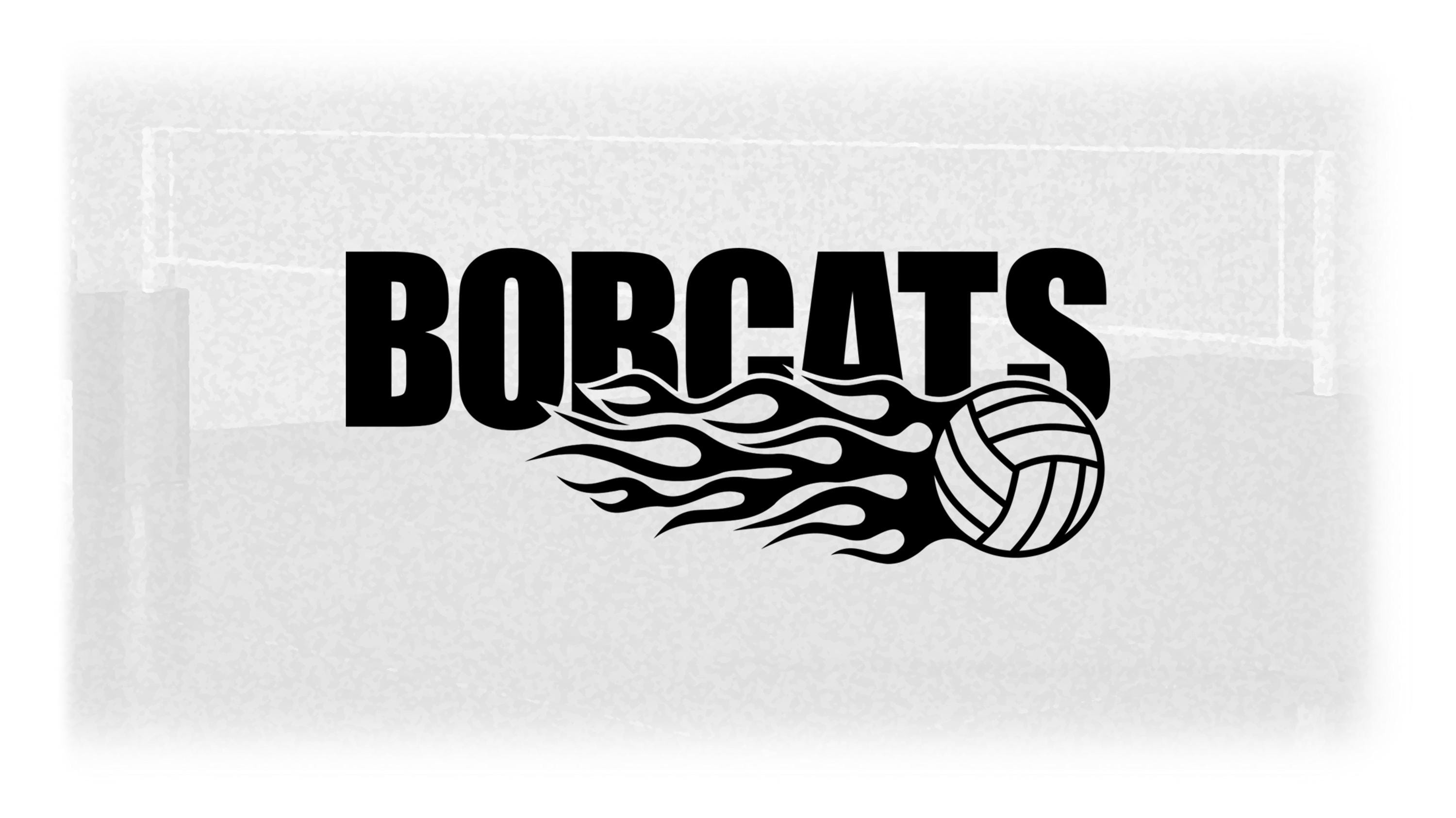 Sports Clipart: Black Bold Team Mascot Name "bobcats" Volleyball With ...