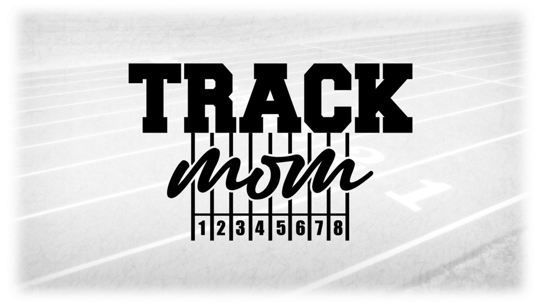 Sports Clipart: Black Word "track" With Script Word "mom" Cutout of 8 ...