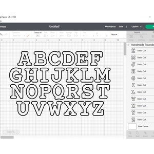 Word Clipart: Rounded Black Alphabet Letter Templates Grouped on ONE ...