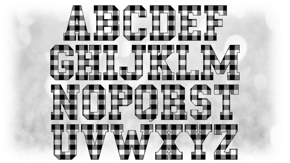 Word Clipart: Alphabet Letters Grouped on ONE Single Sheet, Black/white ...