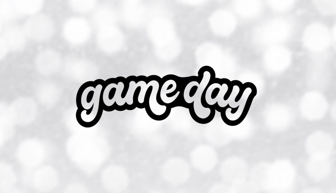 Sports Clipart: Retro Groovy Style Words "game Day" Cutout of Black ...