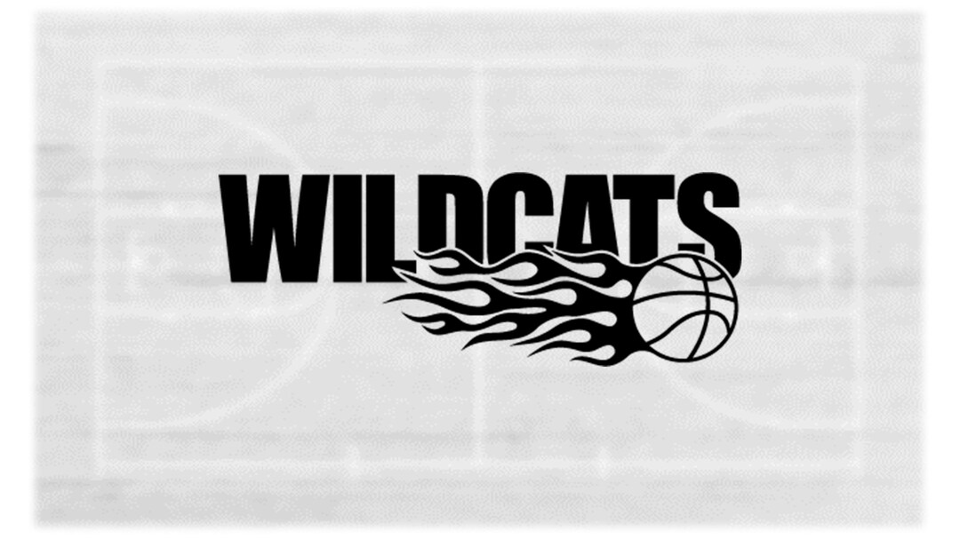 Sports Clipart: Black Bold Team Mascot Name "wildcats" and Basketball ...