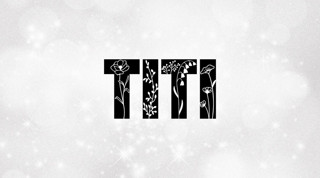 Family Clipart: Bold Black Style Word "titi" With Patch of Many ...