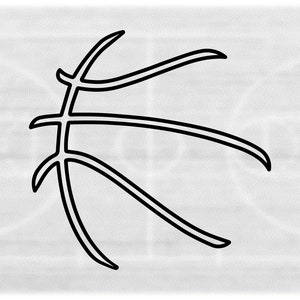 Sports Clipart: Large Black Basketball Floating Lines or Skeleton ...