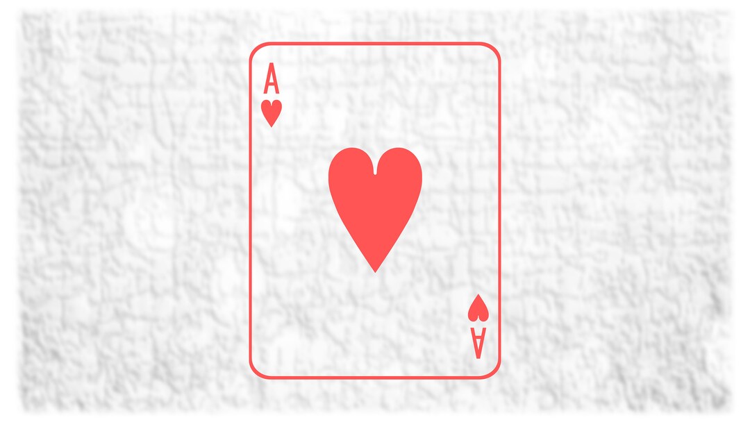 Entertainment Clipart: Simple Bold Red Ace of Hearts Card With Thin ...