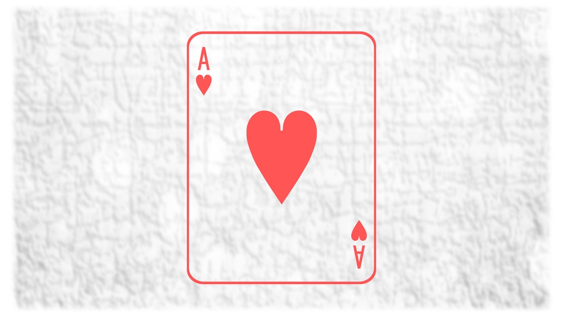 Entertainment Clipart: Simple Bold Red Ace of Hearts Card With - Etsy