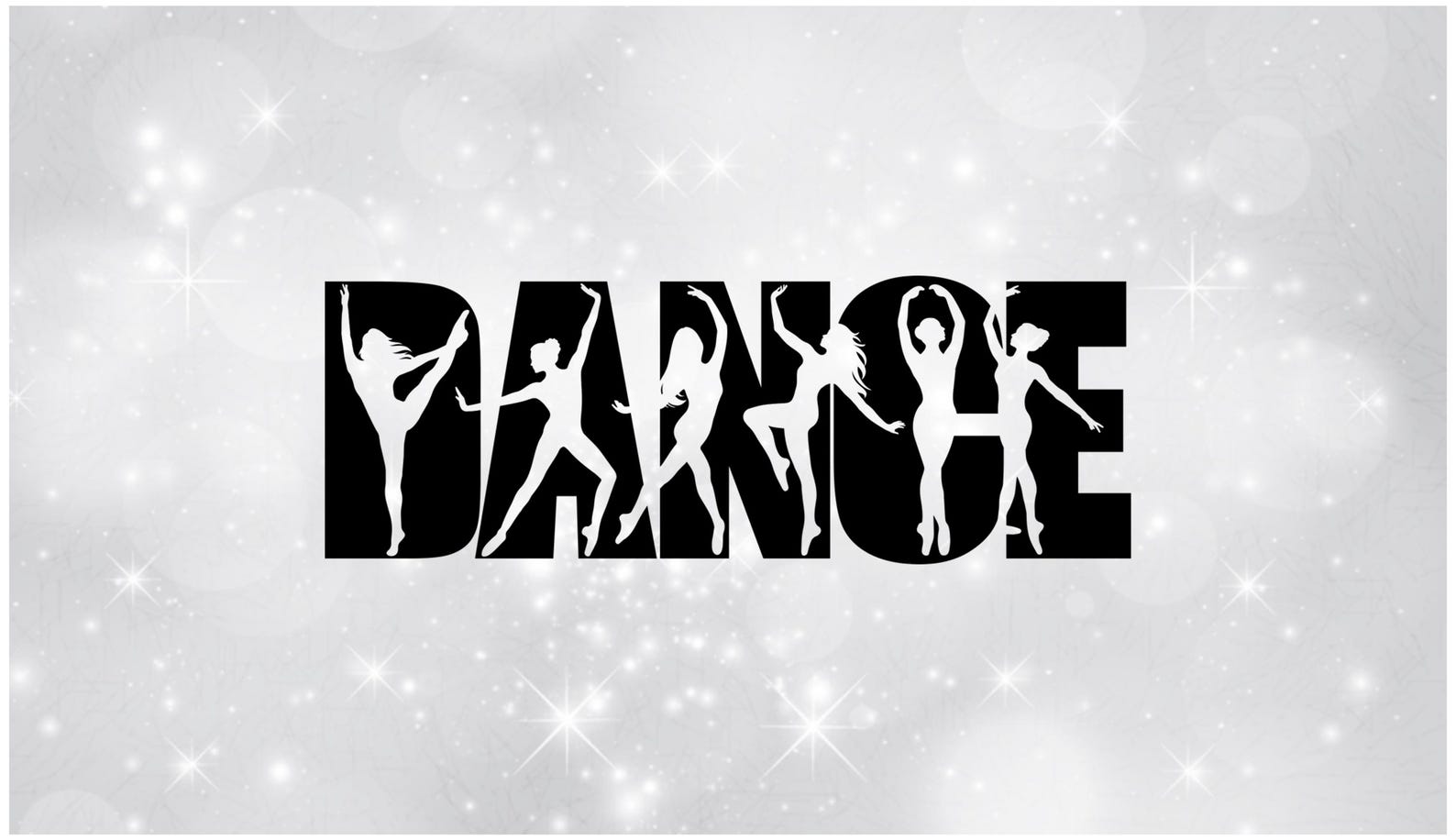 Sports Clipart: Black Bold Word "dance" With Many Different Dancer ...
