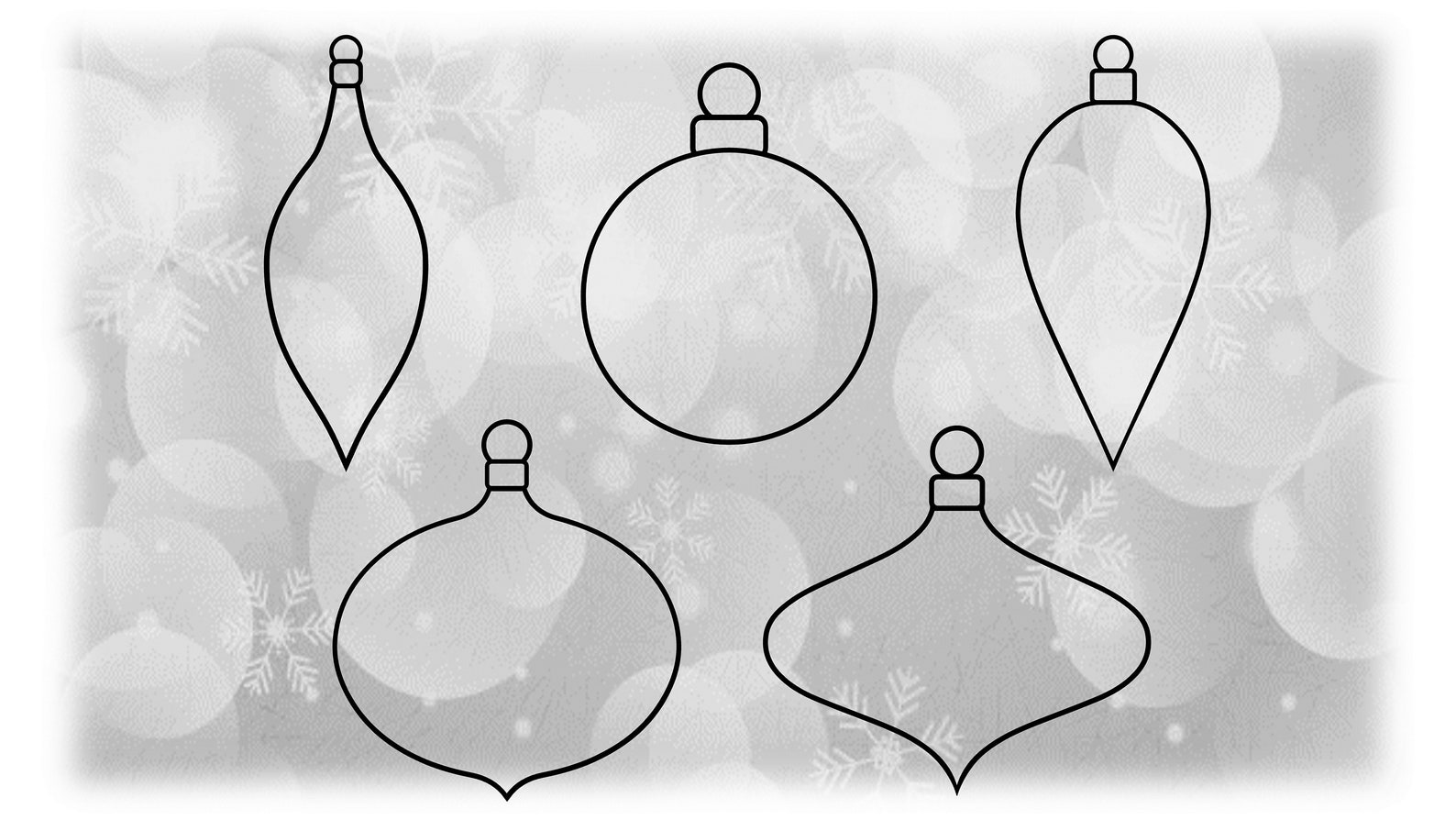 Holiday Clipart: Value Pack Bundle Black Outline Christmas Tree ...