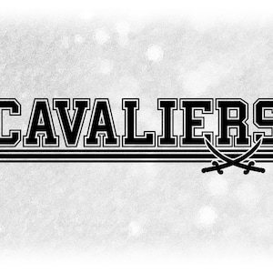 Sports Clipart: Black Bold "cavaliers" Team Name in Varsity Style Above ...