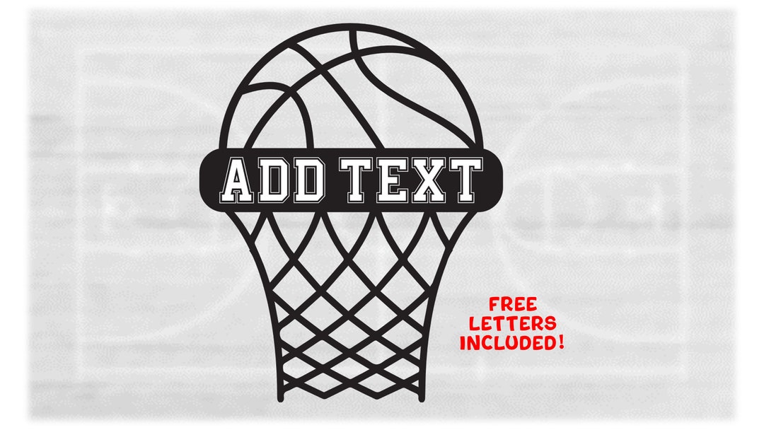 Sports Clipart: Name Frame of Simple Easy Black Basketball Hoop and Net ...