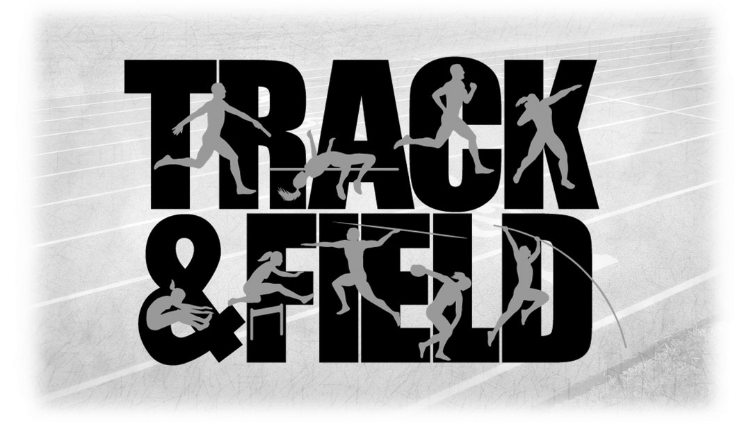 Sports Clipart: Black track & Field With Gray Overlays of Male and ...