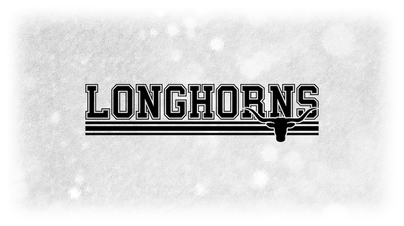 Sports Clipart: Black Bold "longhorns" Team Name in Varsity Style Above ...