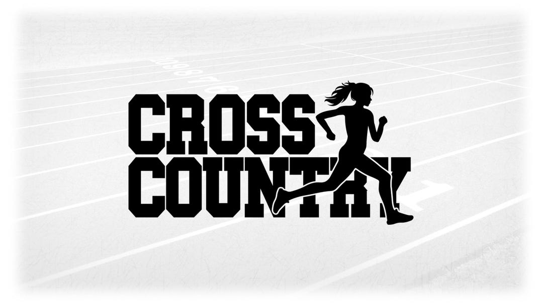 Sports Clipart: Black Varsity Words "cross Country" With Silhouette of ...