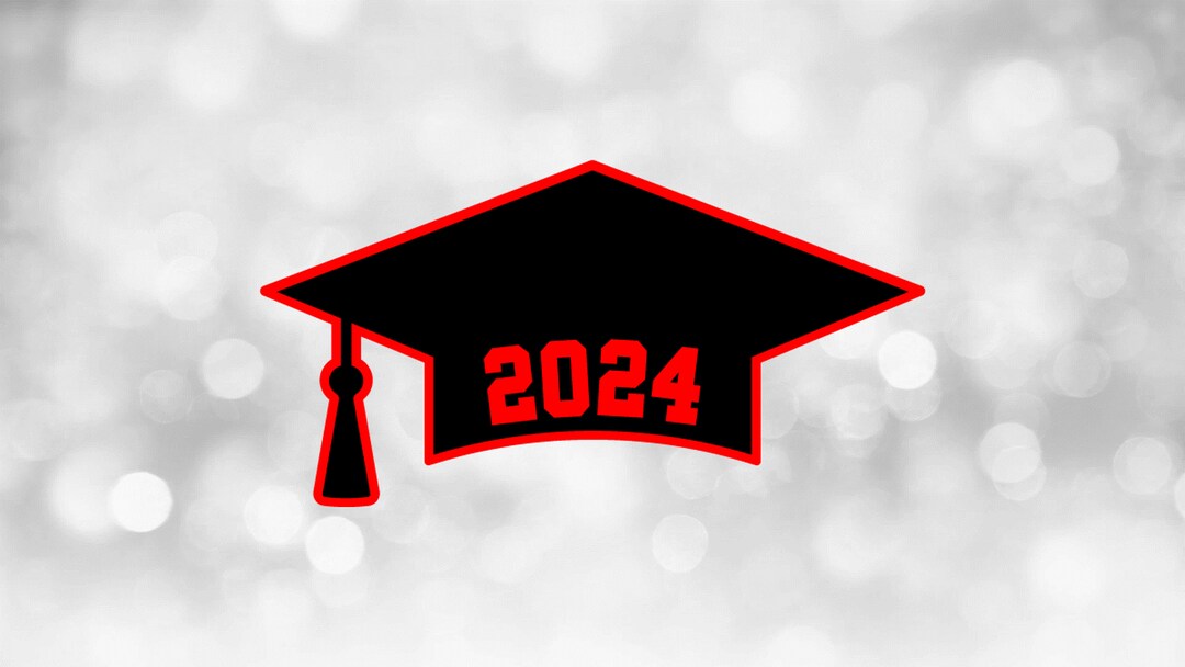 Educational Clipart: Graduation Mortarboard Cap & Tassel W/ 2024 Cutout ...