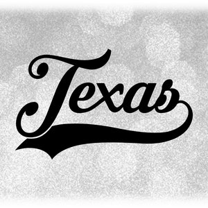 Geography Clipart: Black Word "texas" in Fancy Print Type Lettering ...