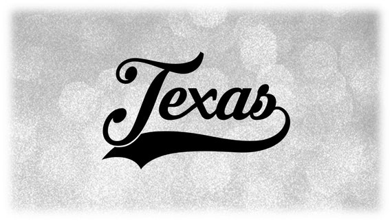 Geography Clipart: Black Word texas in Fancy Print | Etsy