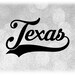 Geography Clipart: Black Word "texas" in Fancy Print Type Lettering ...