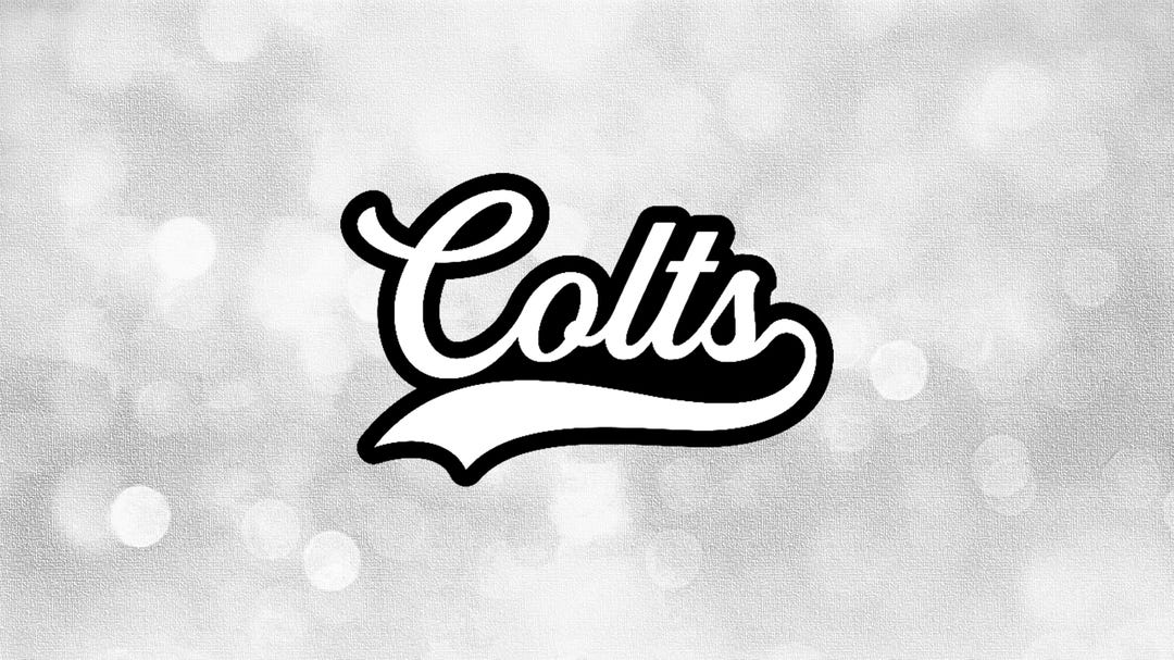 Sports Clipart: White "colts" Mascot Team Name in Script With Baseball ...