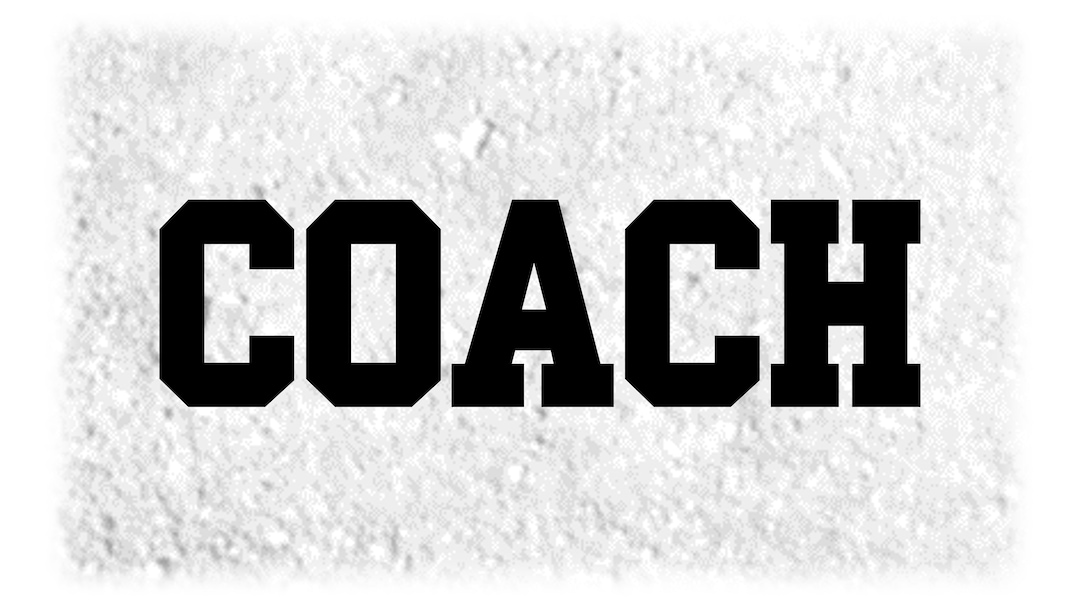 Sports Clipart: Black Word "coach" in Bold Collegiate Type Letter Style ...