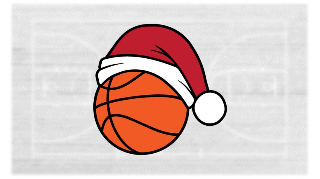 Holiday Clipart: Basketball With Red Santa Claus Hat / Stocking Cap ...