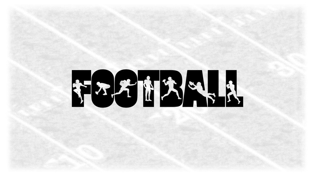 Sports Clipart: Black Bold Word FOOTBALL With Silhouettes of Players ...