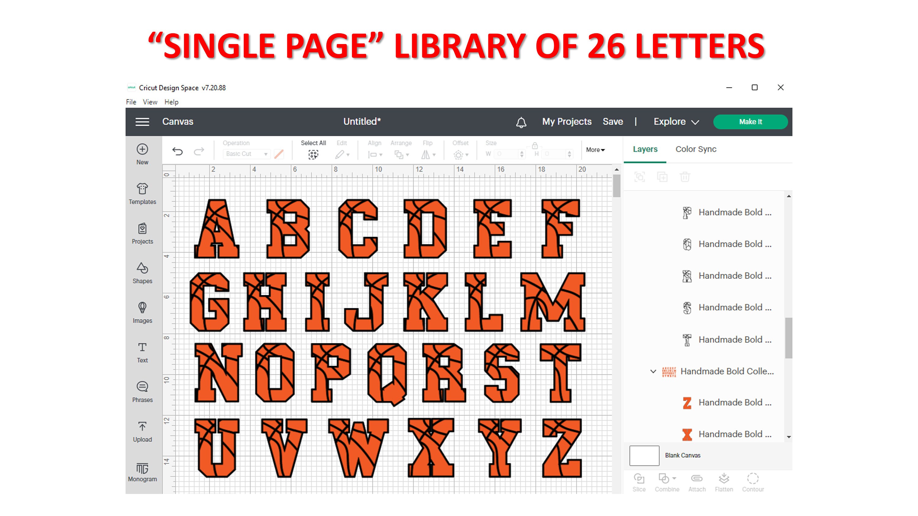 Sports Clipart: Basketball Layered Alphabet Letters on ONE Single Sheet ...
