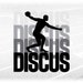 Sports Clipart: Word Discus With Silhouette of Male Thrower in Black ...