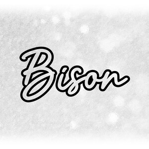 Sports Clipart: Script Cursive Style "bison" Team Mascot Name Cutout of ...