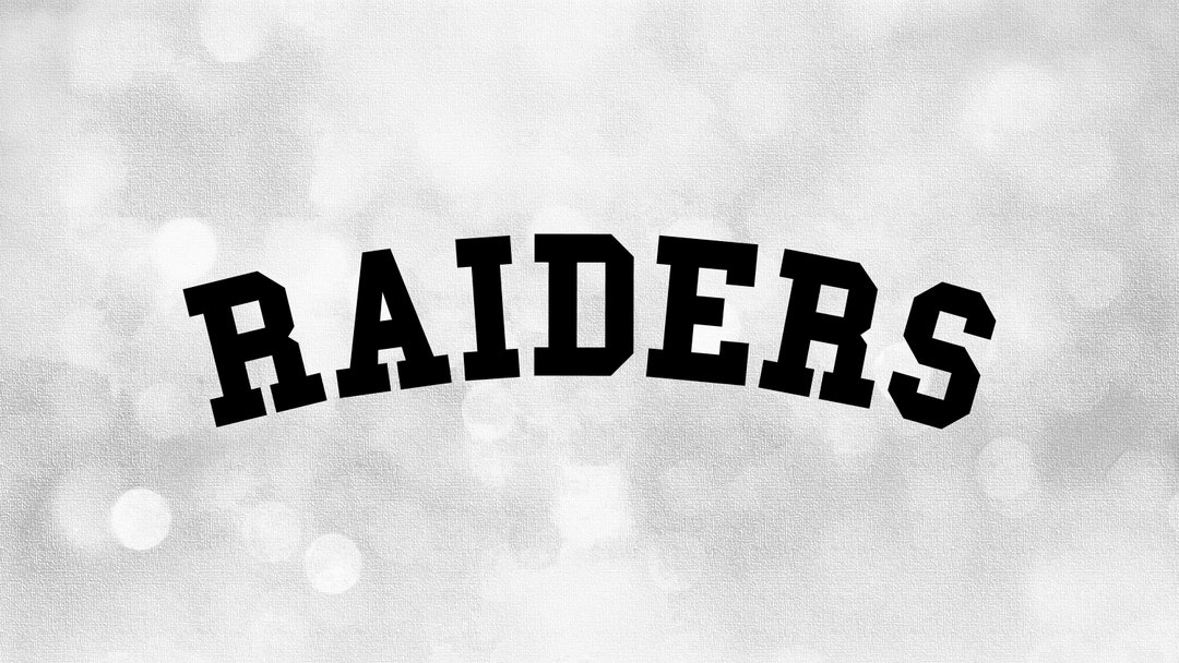 Sports Clipart: Black Arched raiders Team Name in Bold Collegiate Block ...