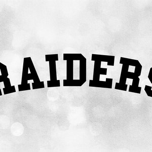 Sports Clipart: Black Arched raiders Team Name in Bold Collegiate Block ...