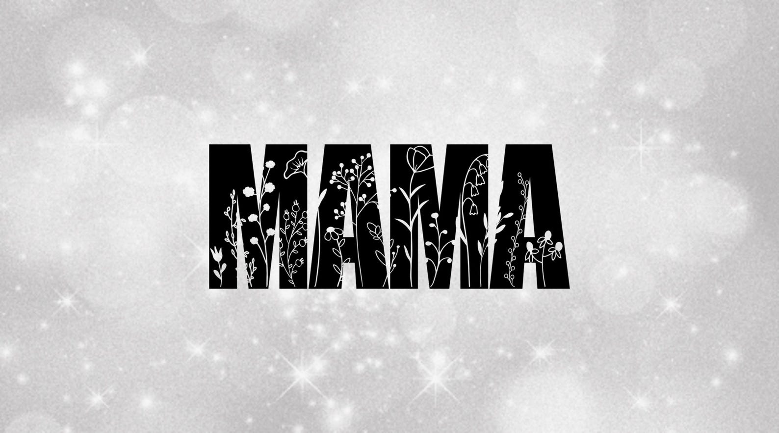 Family Clipart - Moms: Bold Black Style Word "mama" With Patch of Many ...