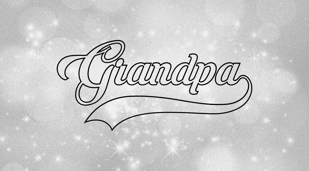 Family Clipart Grandfathers: Word Outline grandpa in Fancy Type With ...