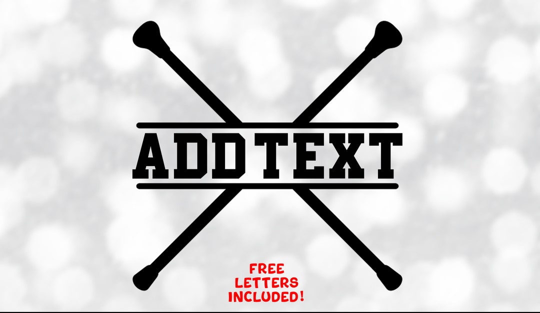 Shape Clipart: Black Crossed Twirling Batons Split Into Personalizable ...