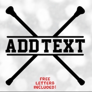 Shape Clipart: Black Crossed Twirling Batons Split Into Personalizable ...