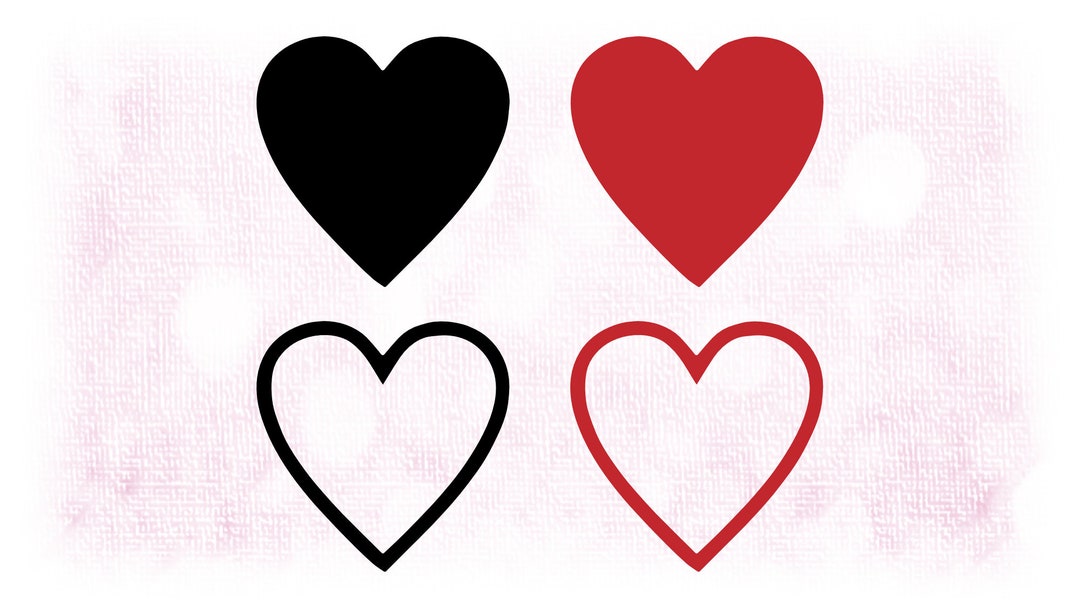 Holiday Clipart Bundle: 4 Fun and Easy Large Black / Red Hearts in ...