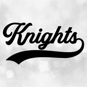 Sports Clipart: Black Team Name "knights" in Fancy Type Lettering With ...