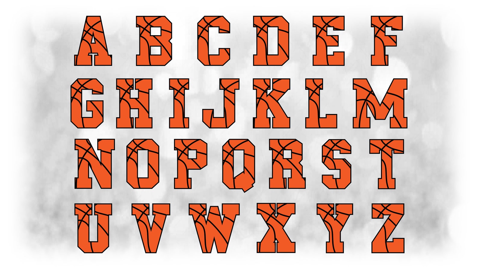 Sports Clipart: Basketball Layered Alphabet Letters on ONE | Etsy