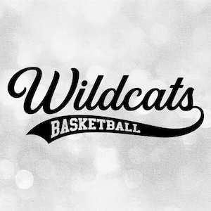 Sports Clipart: Black "wildcats" Team Name in Script Style and Baseball ...