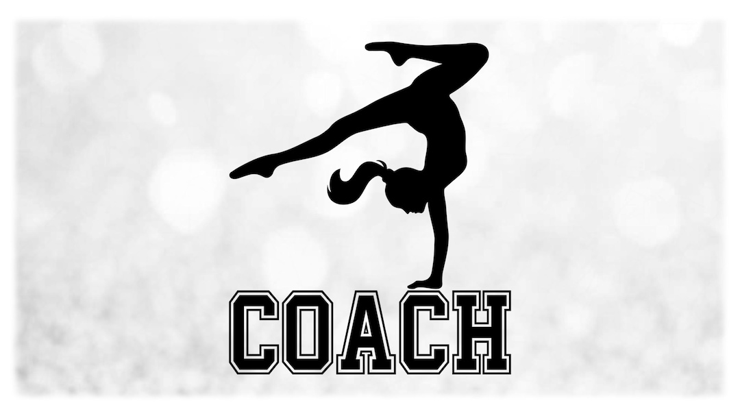 Sports Clipart: Black Gymnastics Silhouette in Balancing Handstand With ...