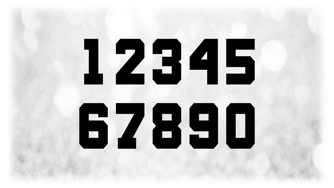 Sports: Jersey Number Templates Grouped on ONE Single Sheet - Black ...
