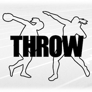 Sports Clipart: Track & Field Black Word throw W/ Female Discus and ...